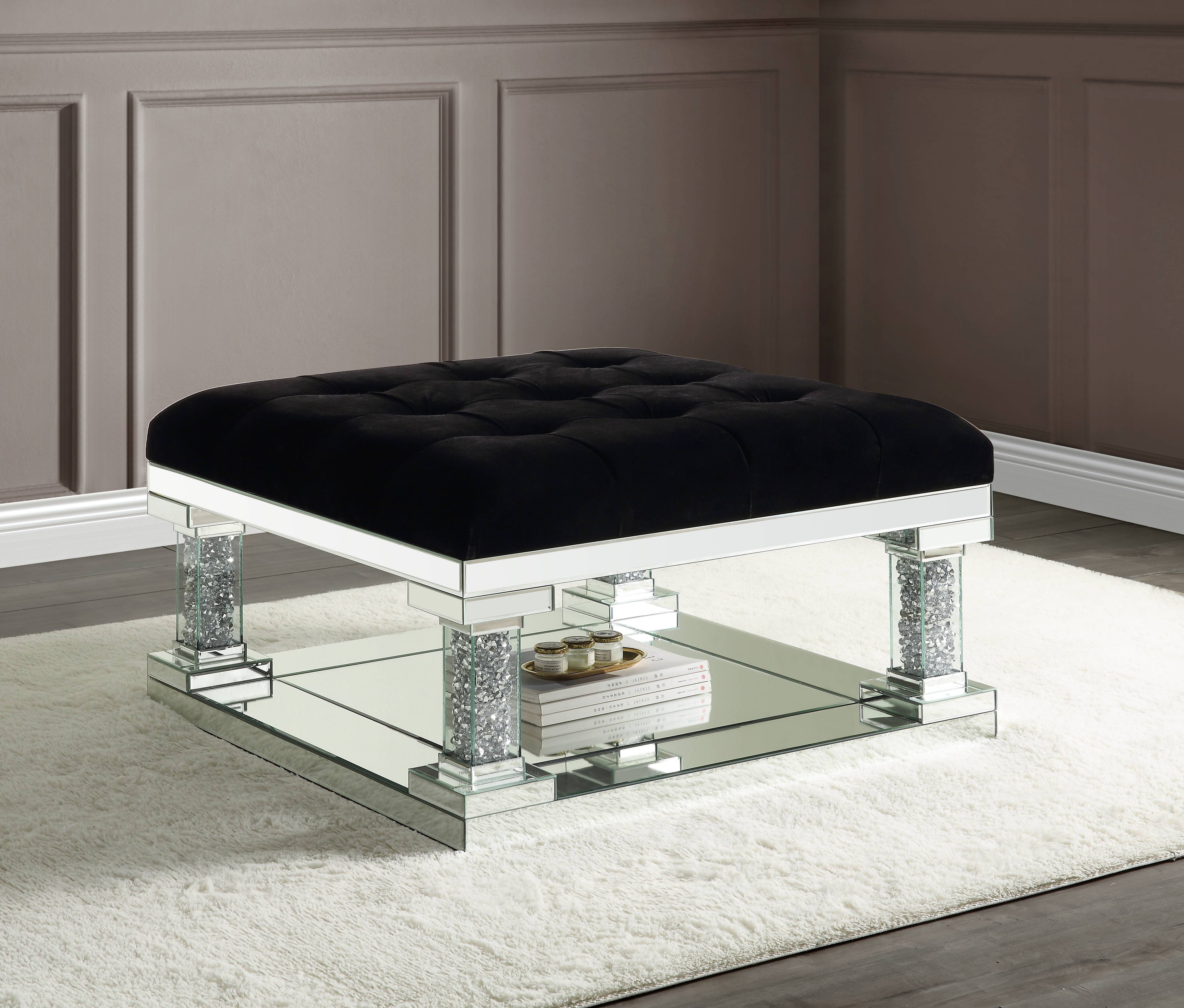 Rosdorf Park Ottoman, Mirrored & Faux Diamonds - Wayfair Canada