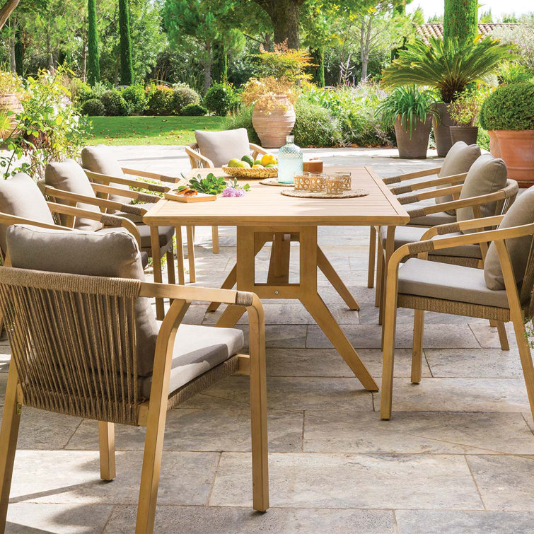 Bay Isle Home Papua Acacia Rectangular Garden Table | Wayfair.co.uk