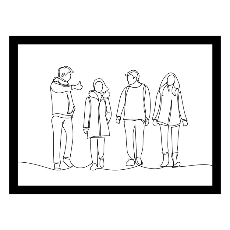 Wrought Studio People Line Art Framed Print | Wayfair