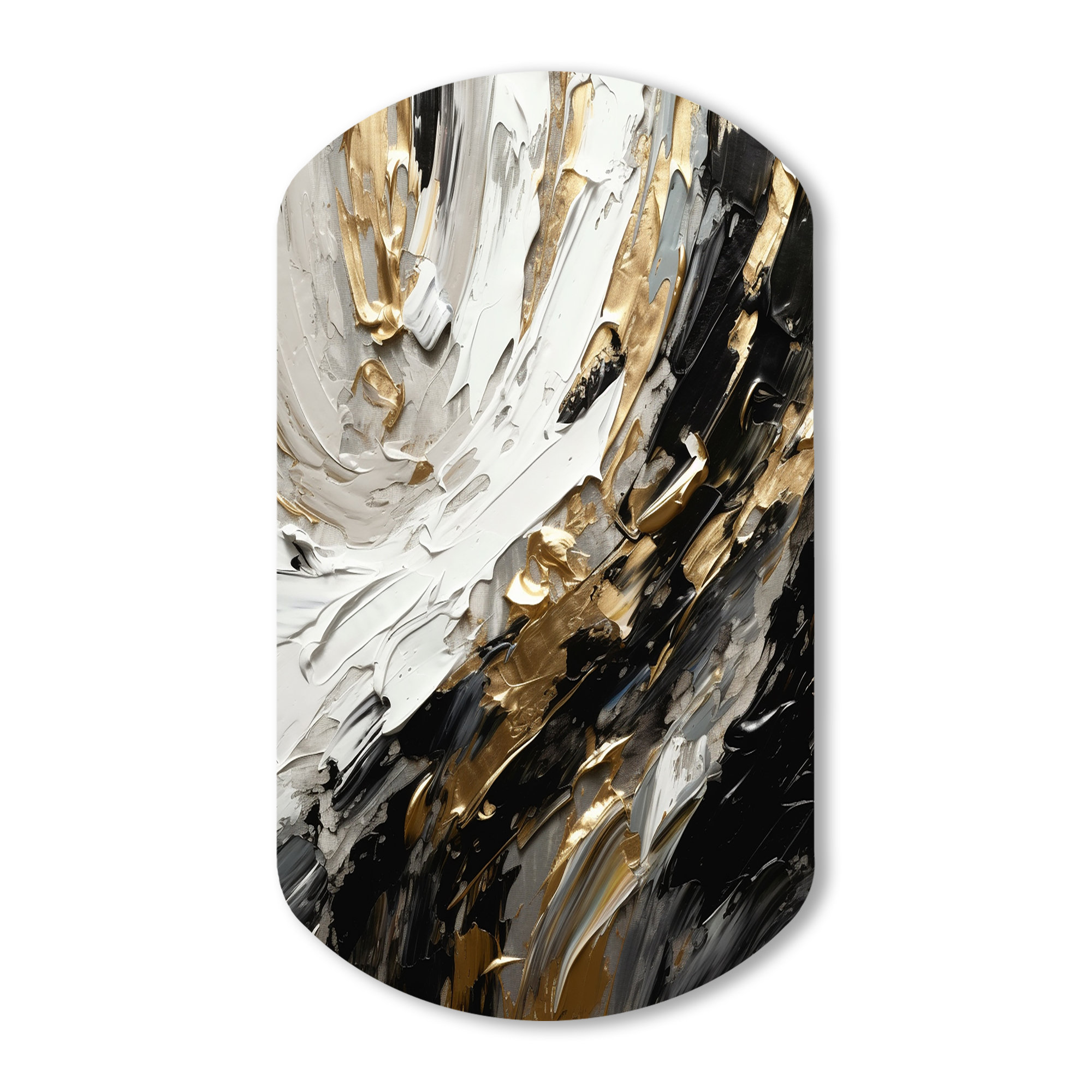 Design Art Golden Wave Reflections VI - Abstract Cylinder Shape ...