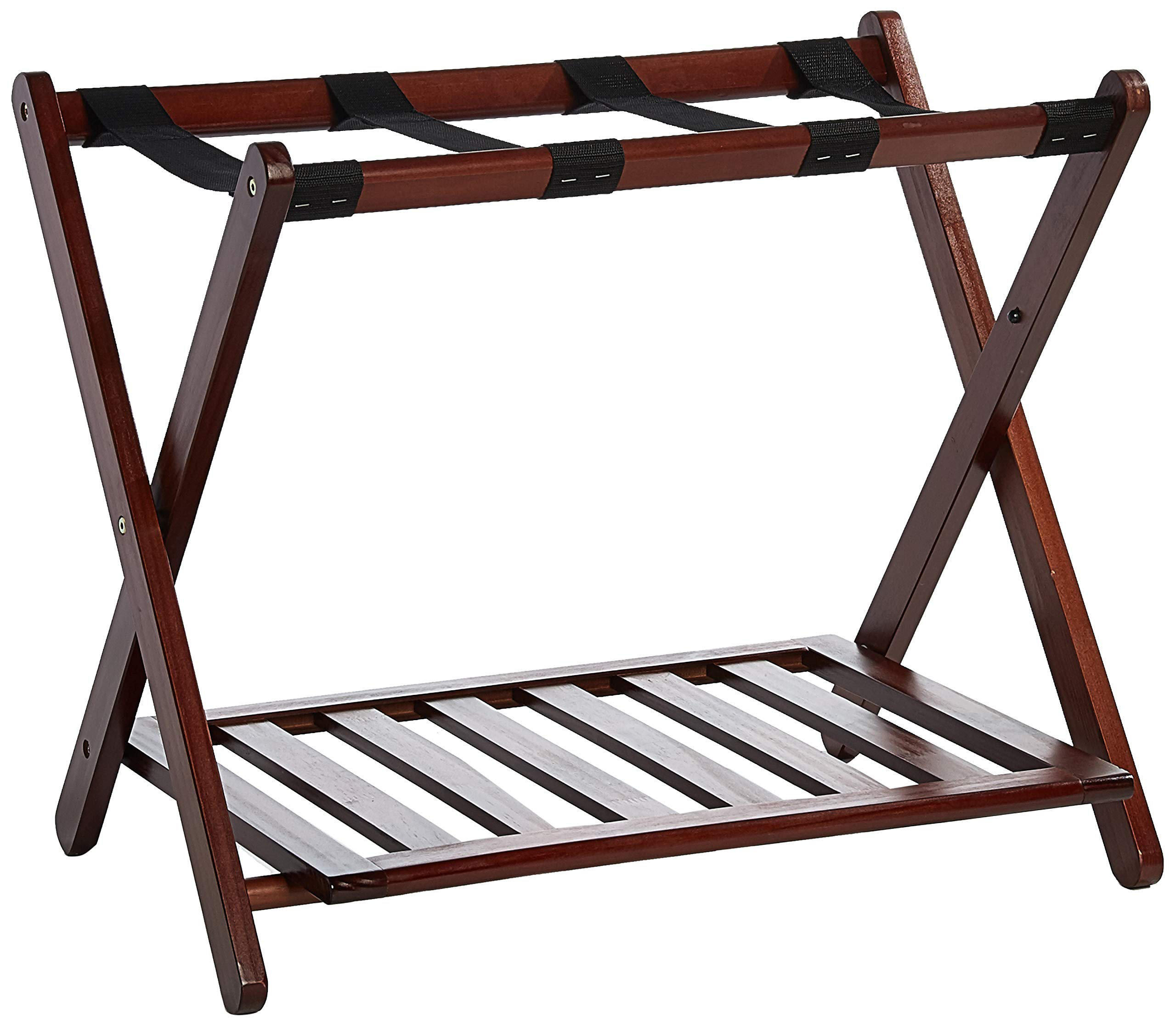 COAHAHA Walnut Solid Wood Luggage Rack With Foldable Design - No ...