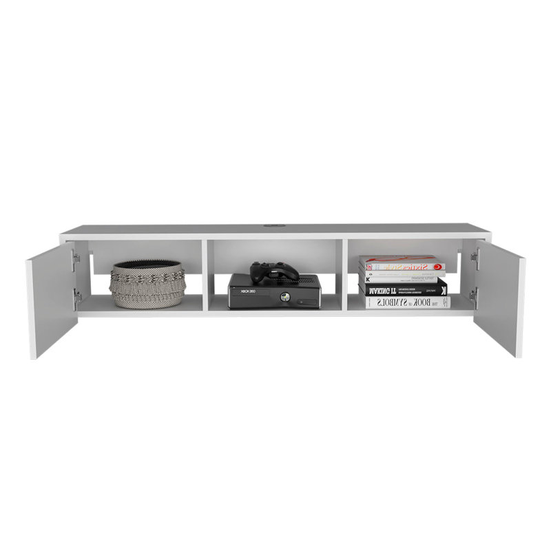 Ebern Designs Floating Tv Stand Watson, Living Room, White | Wayfair