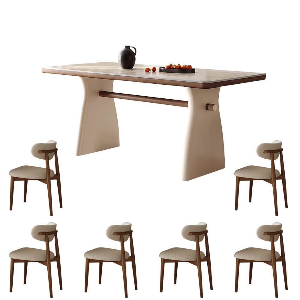 Elamer French retro simple rectangular dining table set | Wayfair