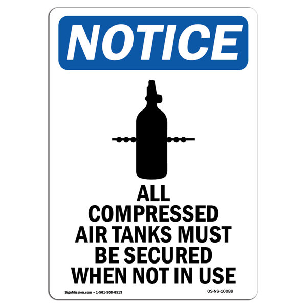 SignMission Osha Notice - All Compressed Air Sign with Symbol - Wayfair ...