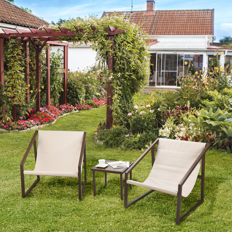 Ebern Designs Erlin 2 - Person Metal Seating Group Patio Conversation ...