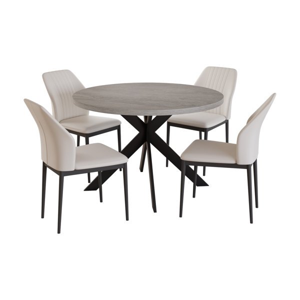 Latitude Run® Cappelletti 46'' Round Dining Table Set, Modern Kitchen ...