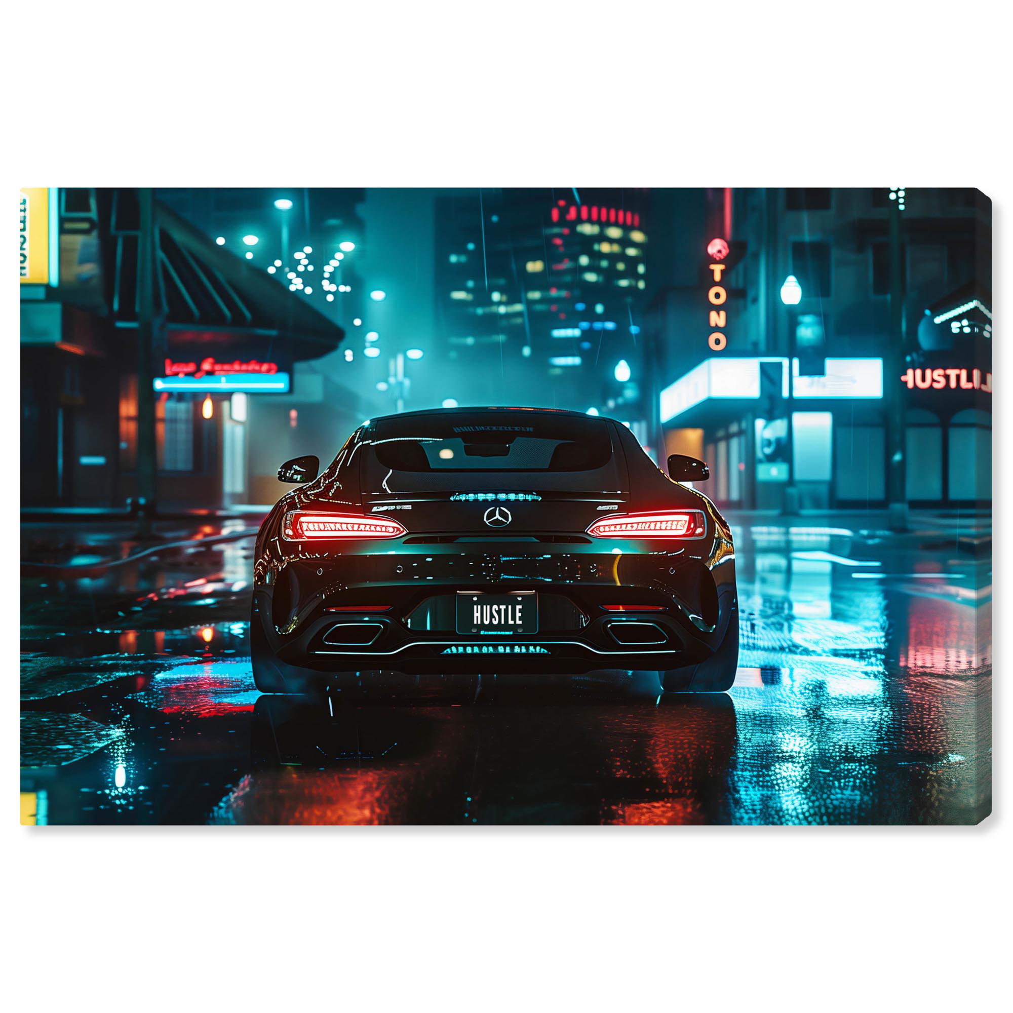 Art Remedy Fancy Car City Parked Canvas Luxe Car Art by Art Remedy ...