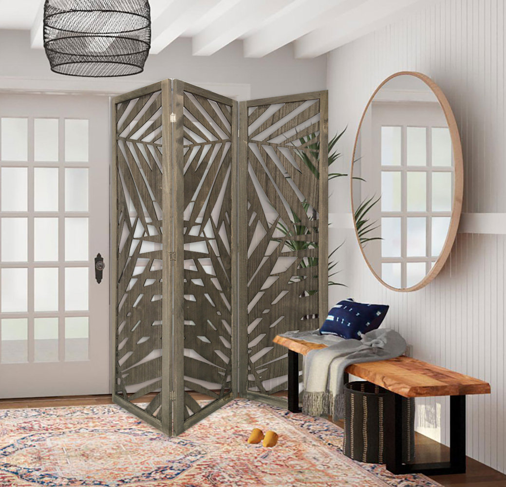 Bayou Breeze Leithgow 48" W x 67" H 3 - Panel Folding Room Divider ...