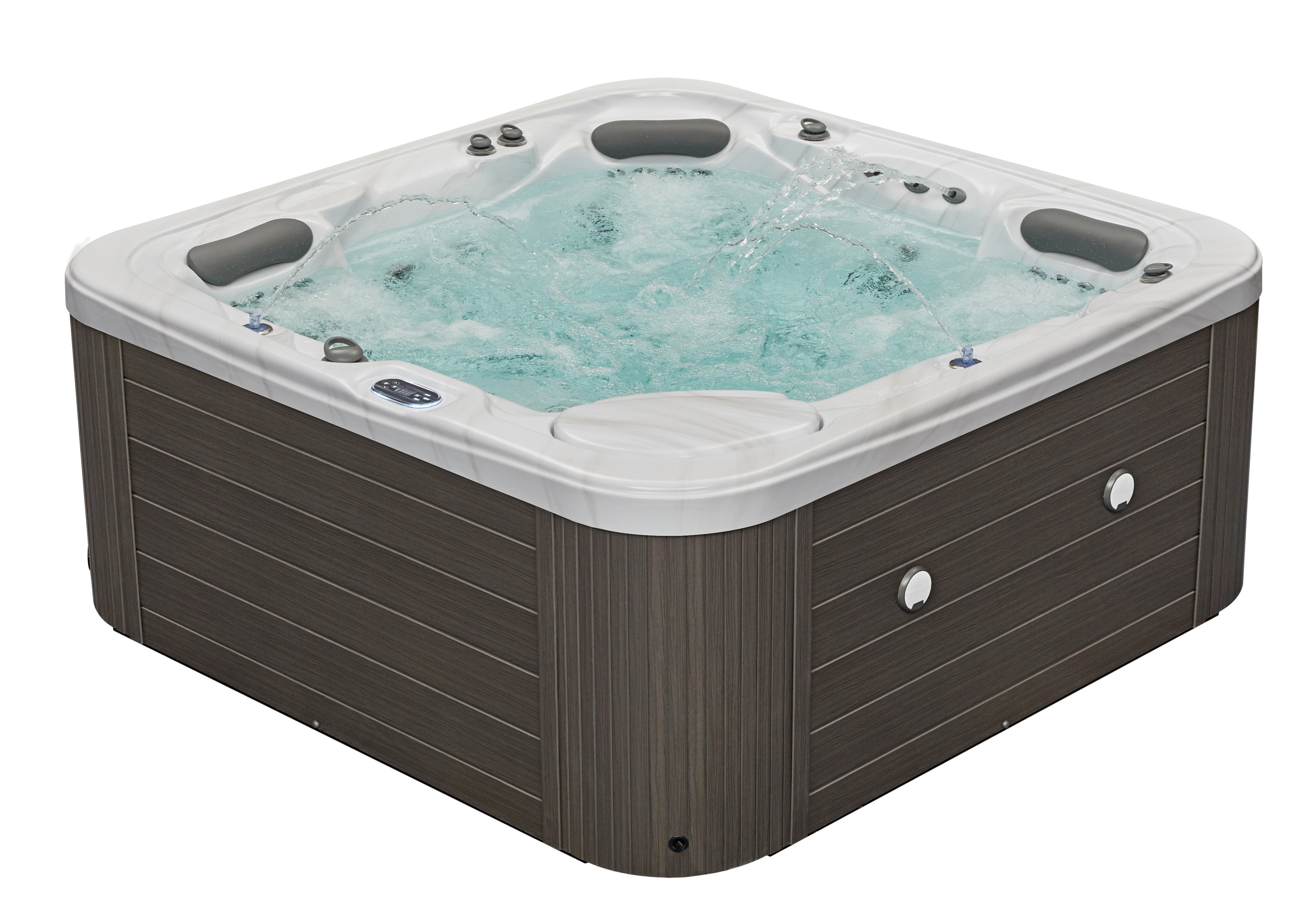 Luxury Spas 77 - Jet Acrylic Square Hot Tub with Ozonator in Gray | Wayfair