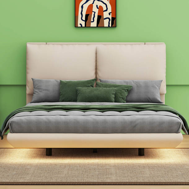 Brayden Studio® Cymon Full Size Upholstered Platform Bed with Sensor ...