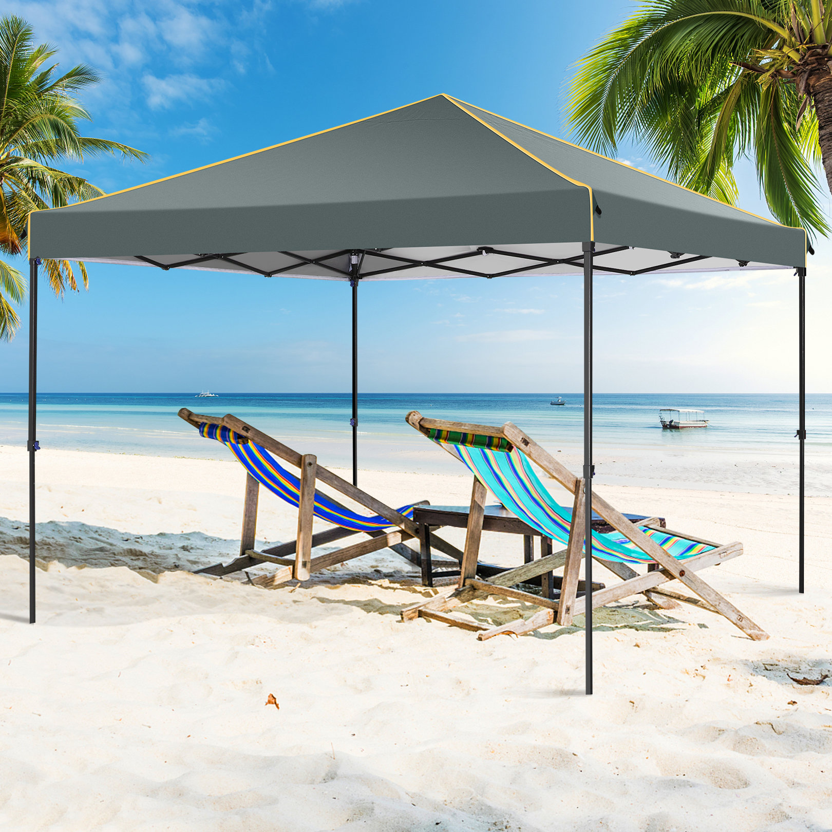 HOTEEL 10x10 Pop Up Canopy Tent with Sidewalls and Roll-up Ventilated ...