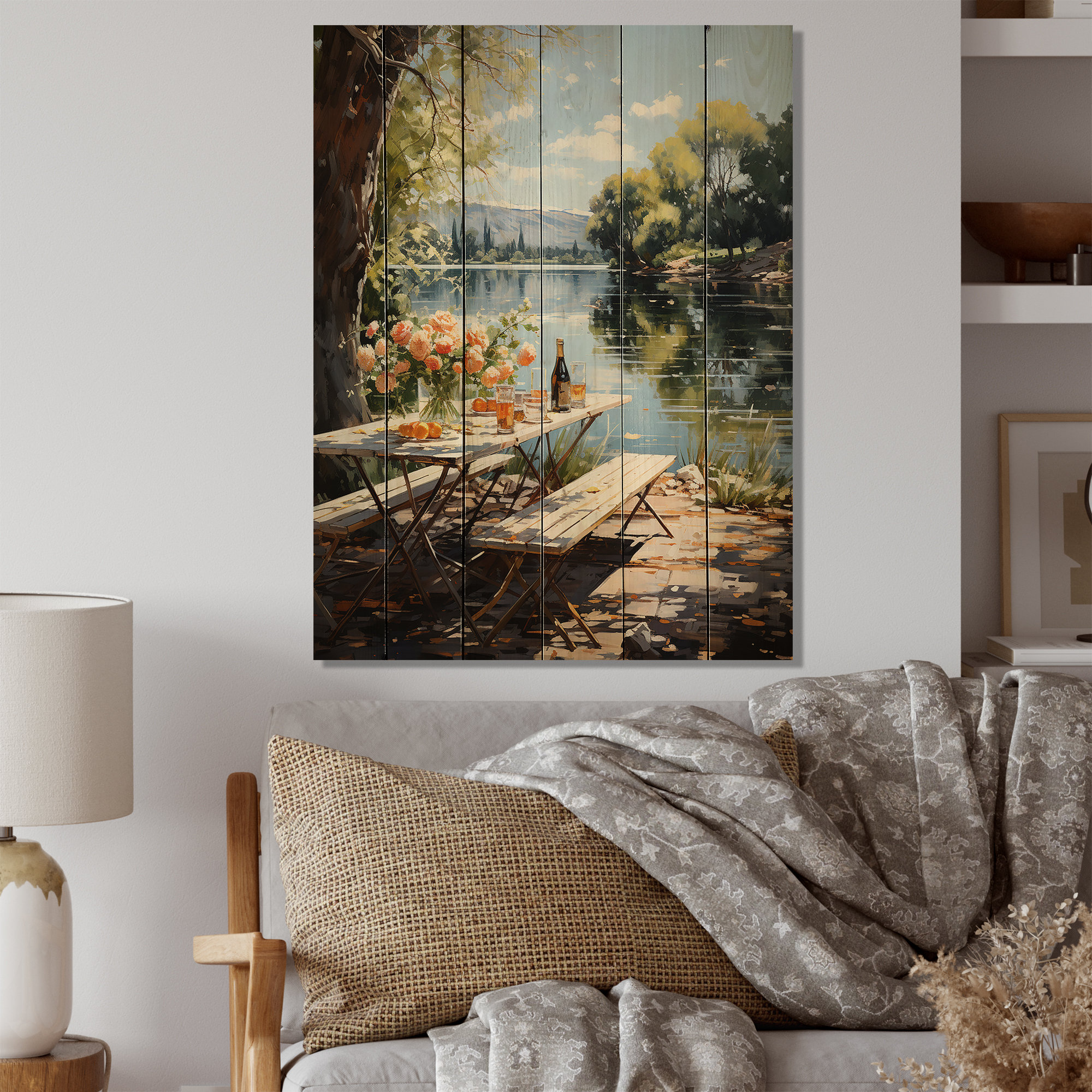 Darby Home Co Food Picnic By The Lake II On Wood Print | Wayfair