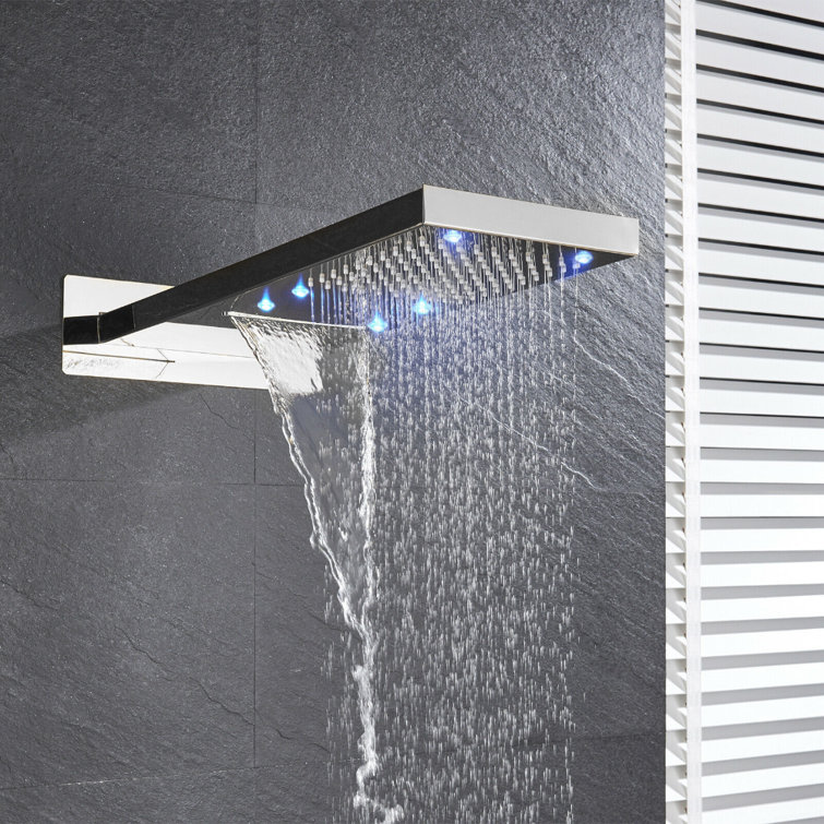 FontanaShowers Système de douche à pluie et à fixation murale chromé ...