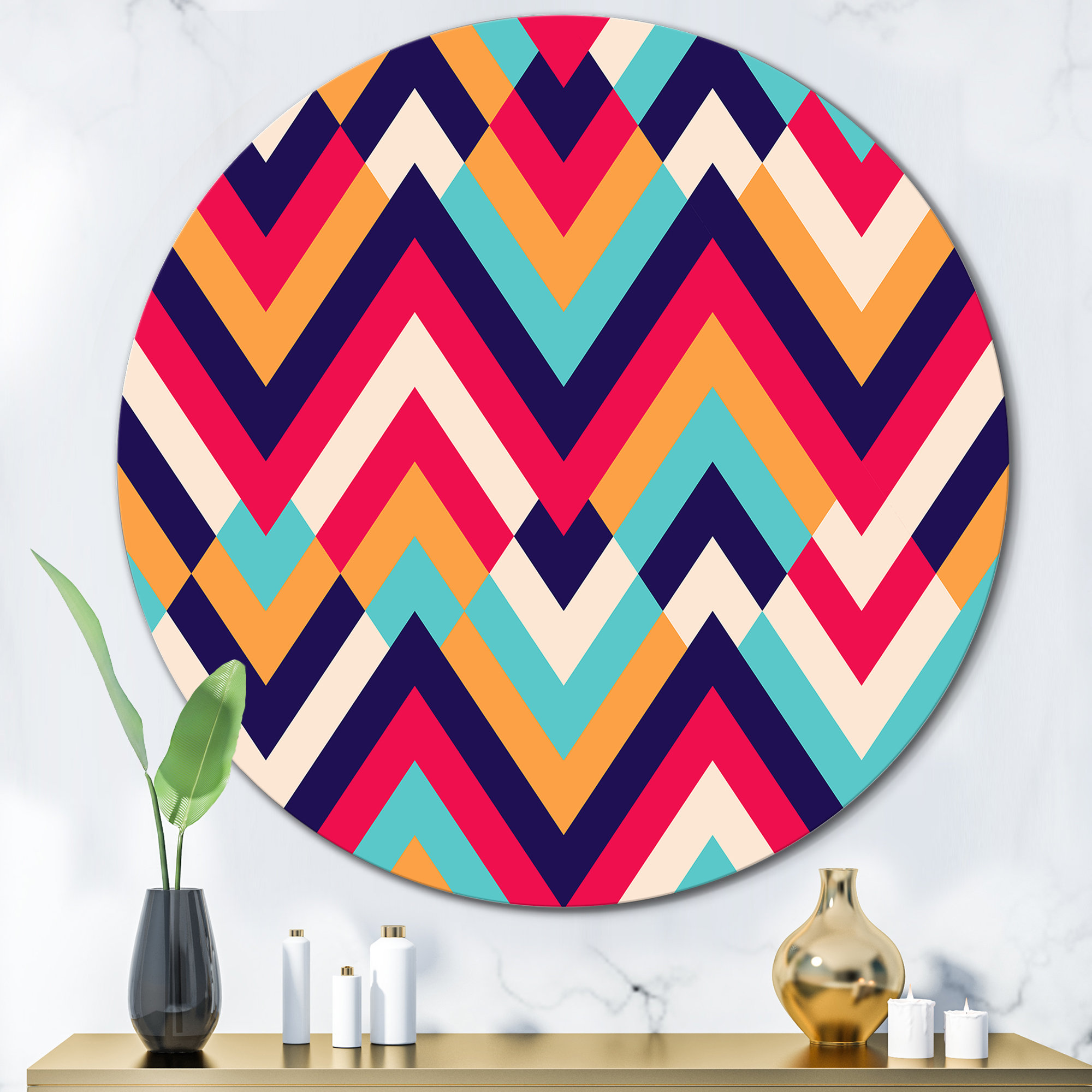 Corrigan Studio® Blue Red And Fuchia Egometric Rhombus - Patterned ...