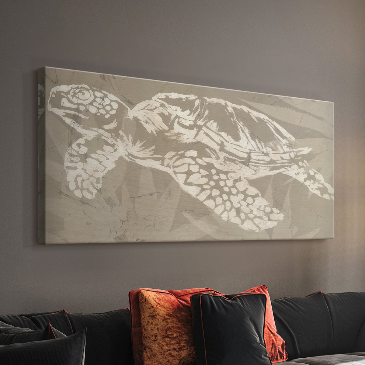 Dovecove Batik Sea Turtle II- Gallery Wrapped Canvas -Ready to Hang ...