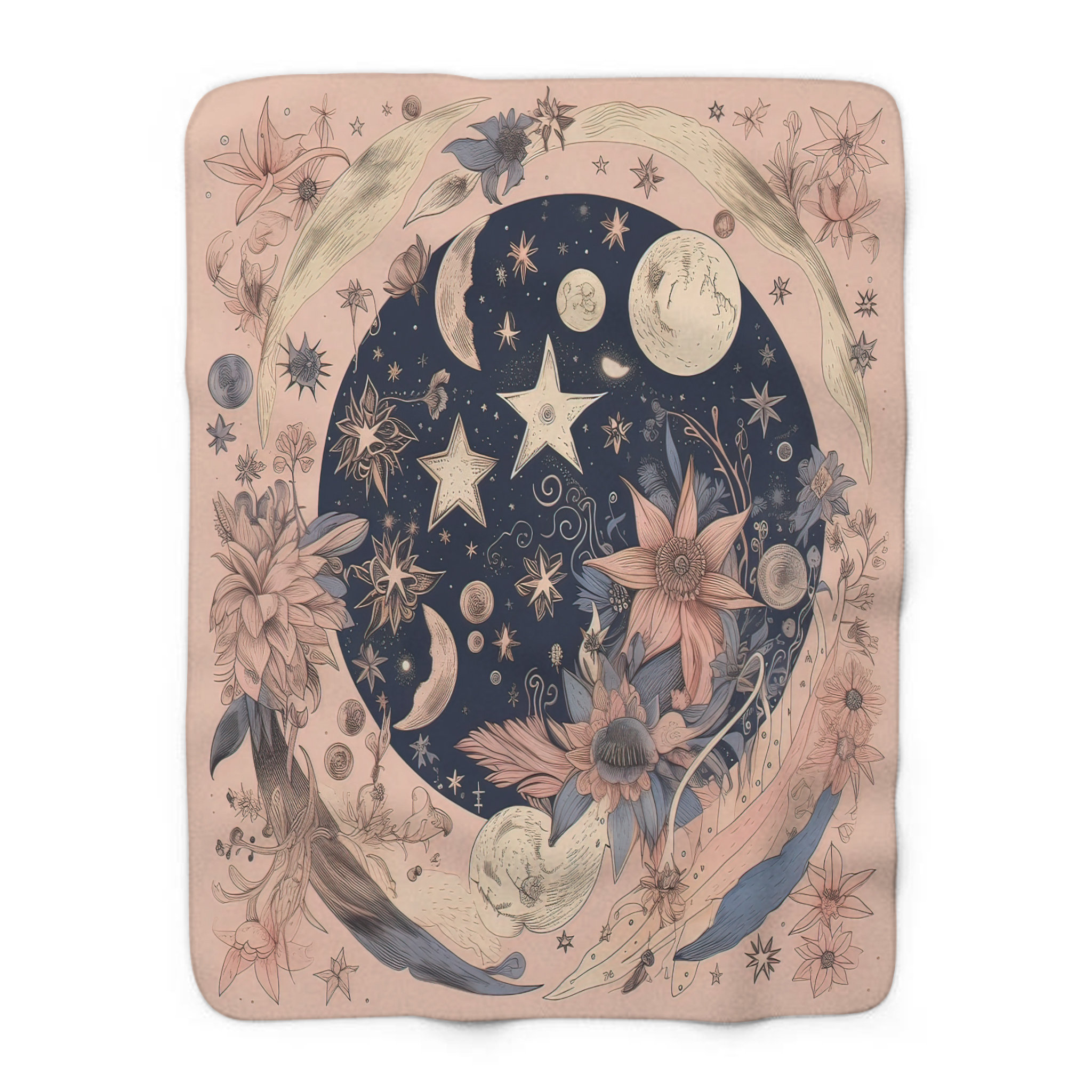 MentionedYou Cosmic Starlight Serenity - 1 Piece Premium Sherpa Blanket ...