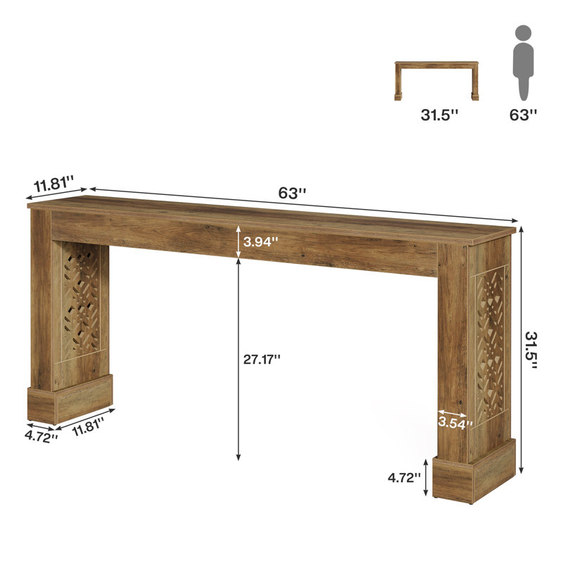Millwood Pines Farmhouse Console Table, 63-Inch Long Narrow Sofa Table ...