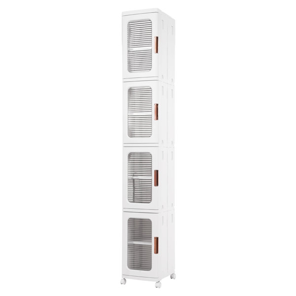 Ebern Designs 4-Tier Narrow Storage Cabinet Floor Standing Storage ...