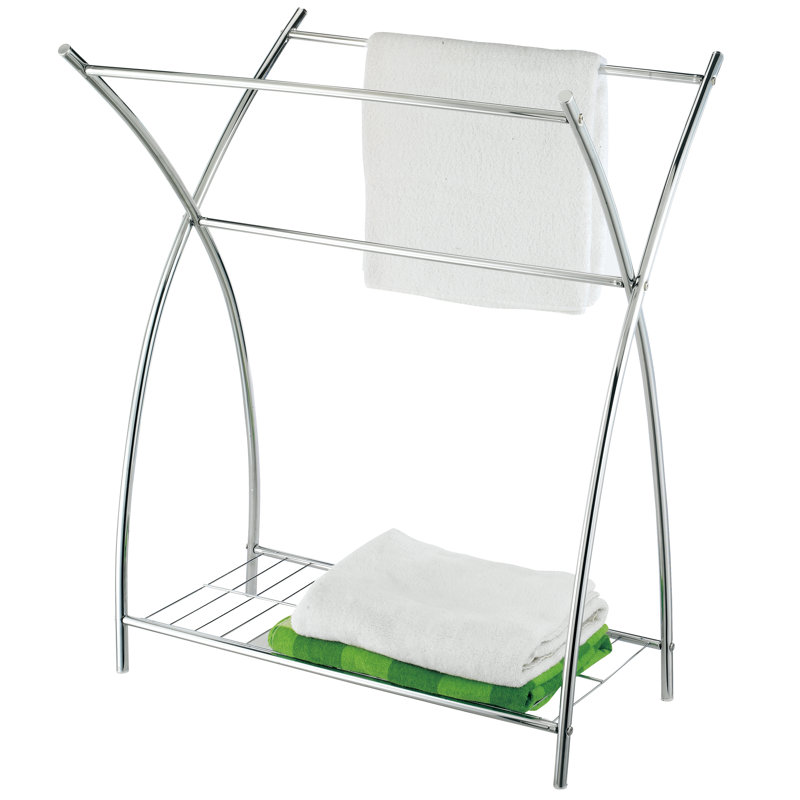 MyGift 2 Bar Stainless Steel Freestanding Blanket Quilt Rack | Wayfair