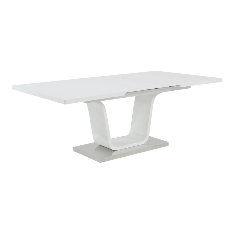 Ivy Bronx Fowles Rectangular Extendable Dining Table in White High ...