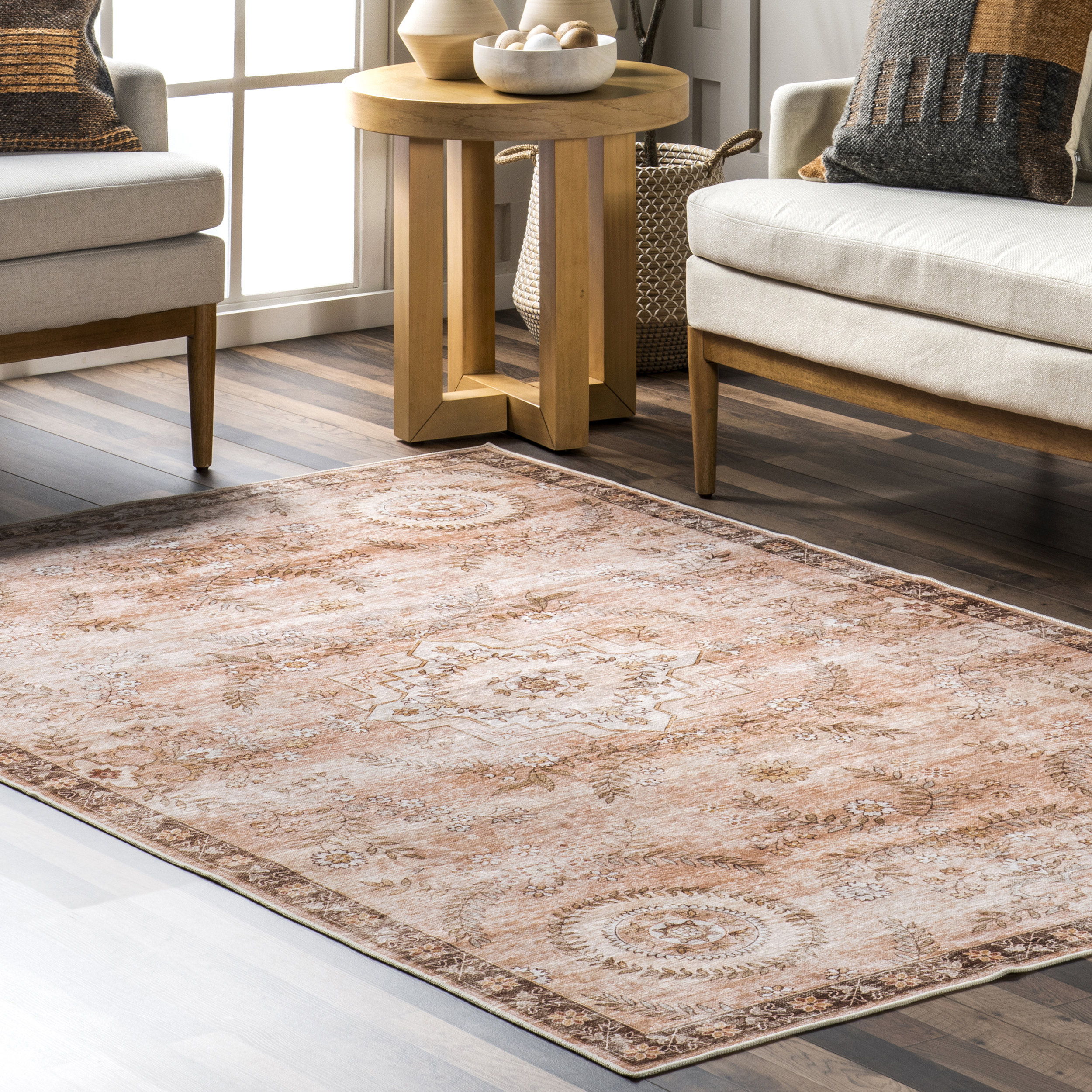 Bungalow Rose Kirsi Vintage Medallions SplashGuard Machine Washable ...