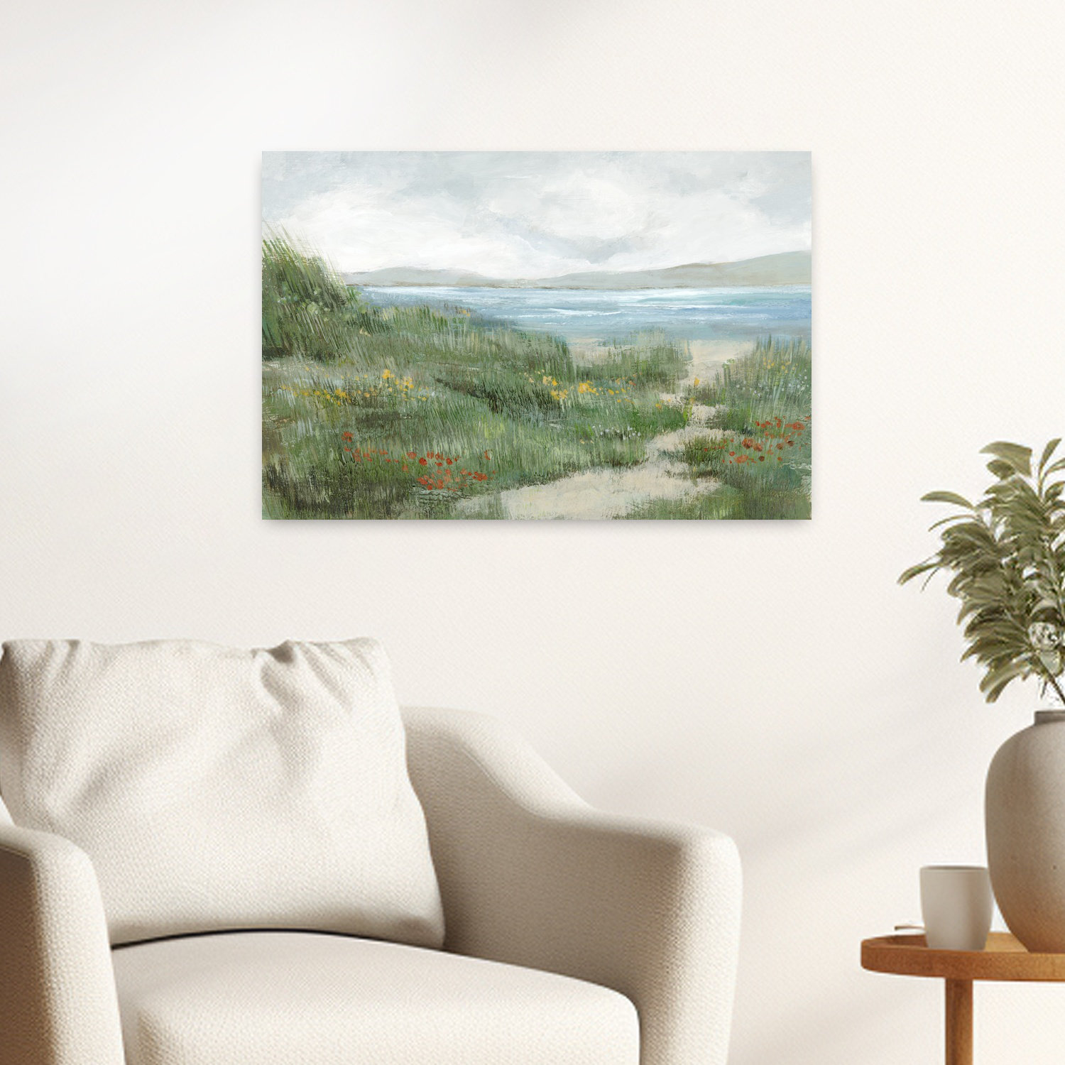Dovecove Contemporary Art Serene Abstract Coastal Landscape Art | Wayfair