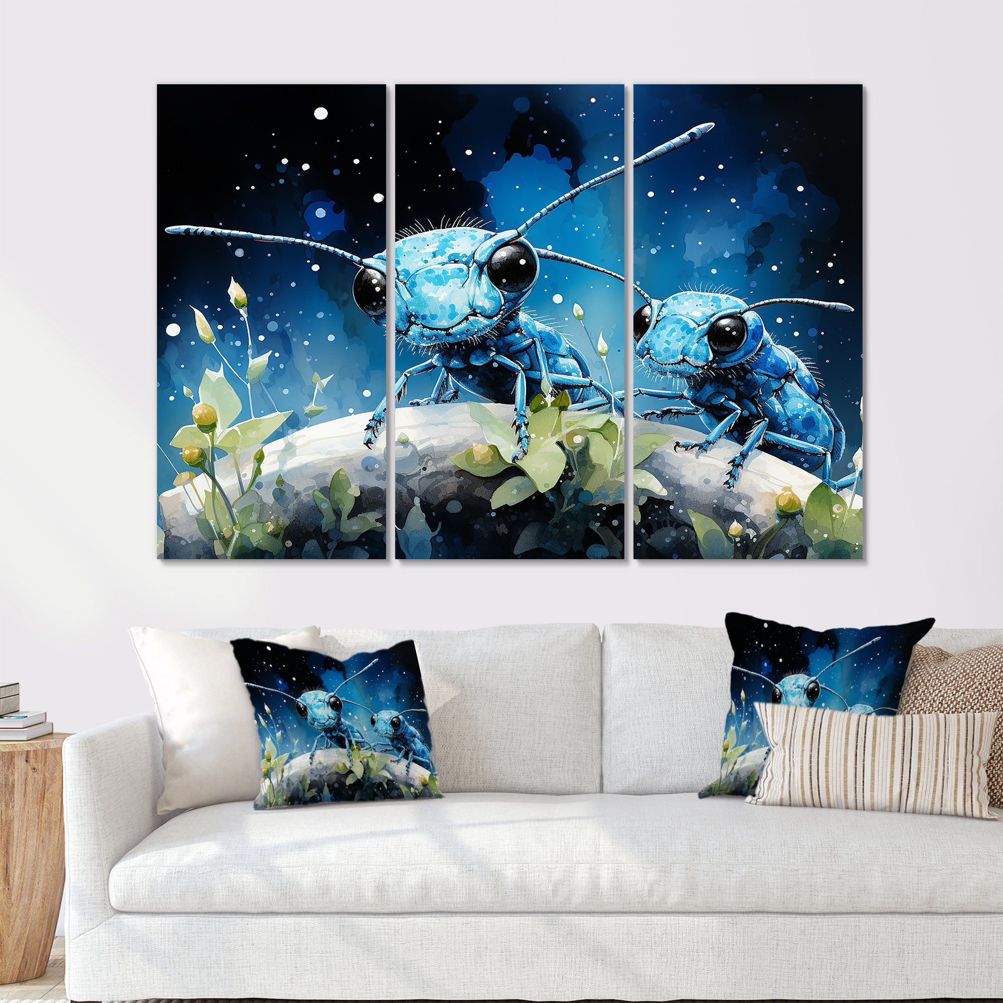 Lark Manor™ Enchanted Minions Blue Ants - Animal Ant Canvas Art Set ...
