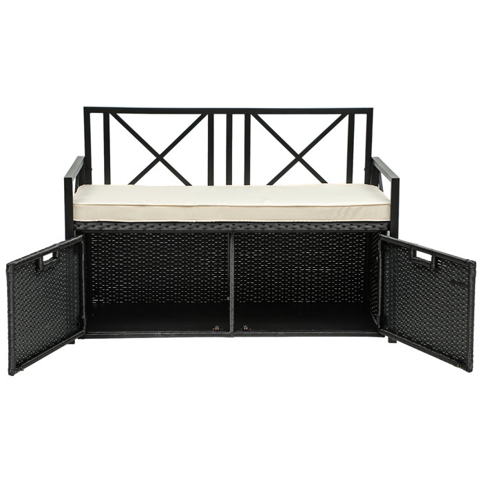 Gracie Oaks Zmiyah 70 Gallon Outdoor Storage Bench with Cushion | Wayfair