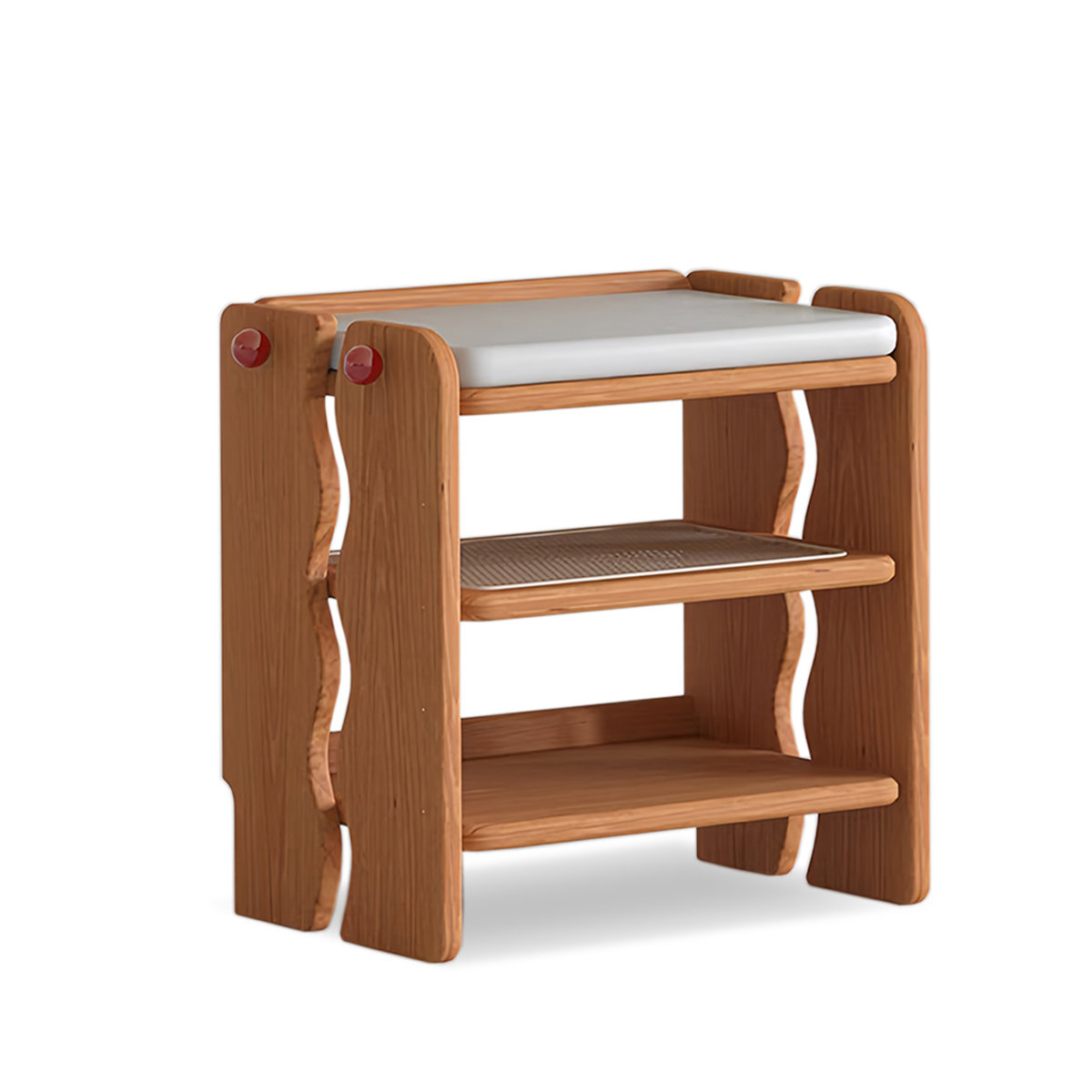 Hokku Designs Solid Wood Shoe Change Stool Three-Layer Shoe Rack ...