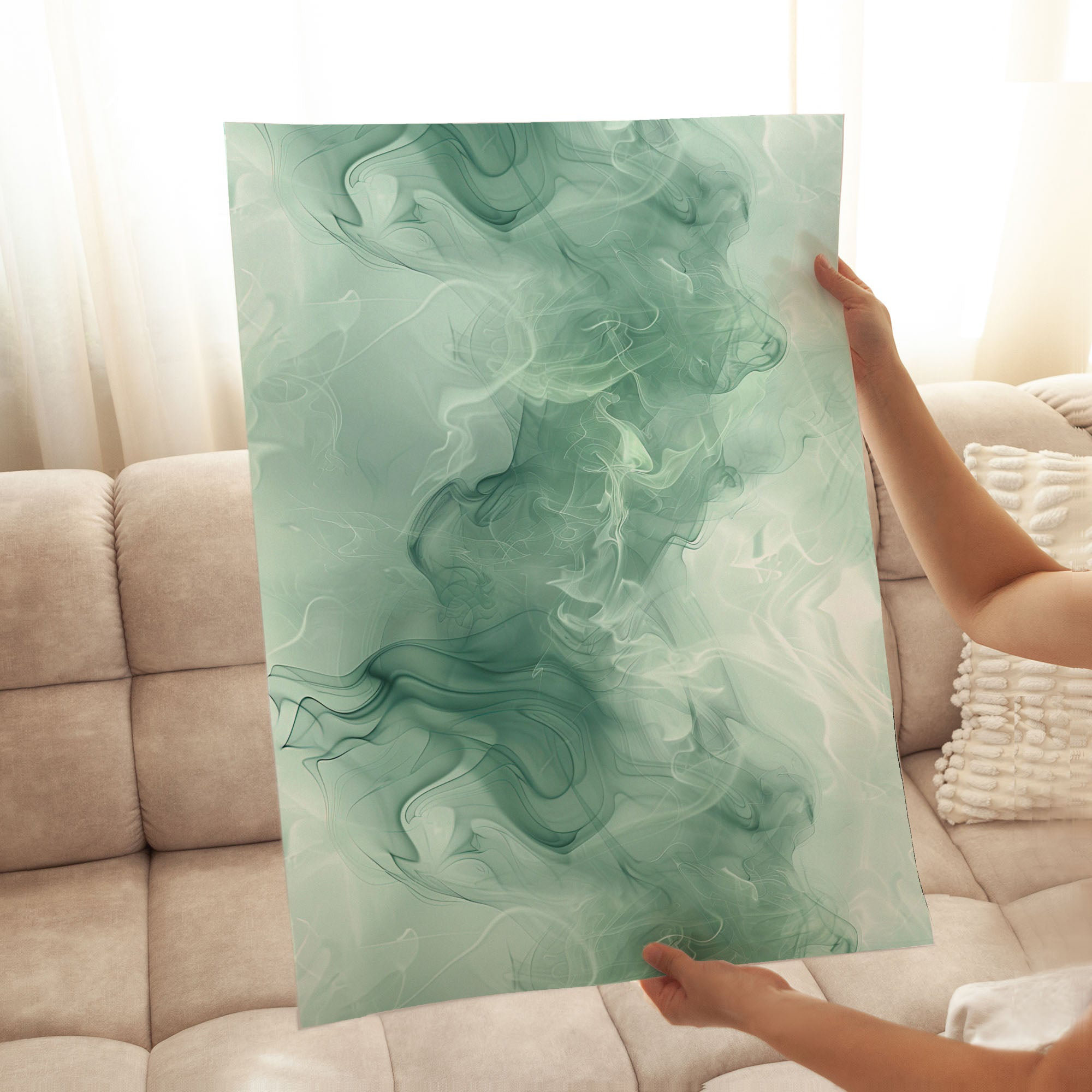 Winston Porter Abstract Green Myst VI Modern Unframed Art Print | Wayfair
