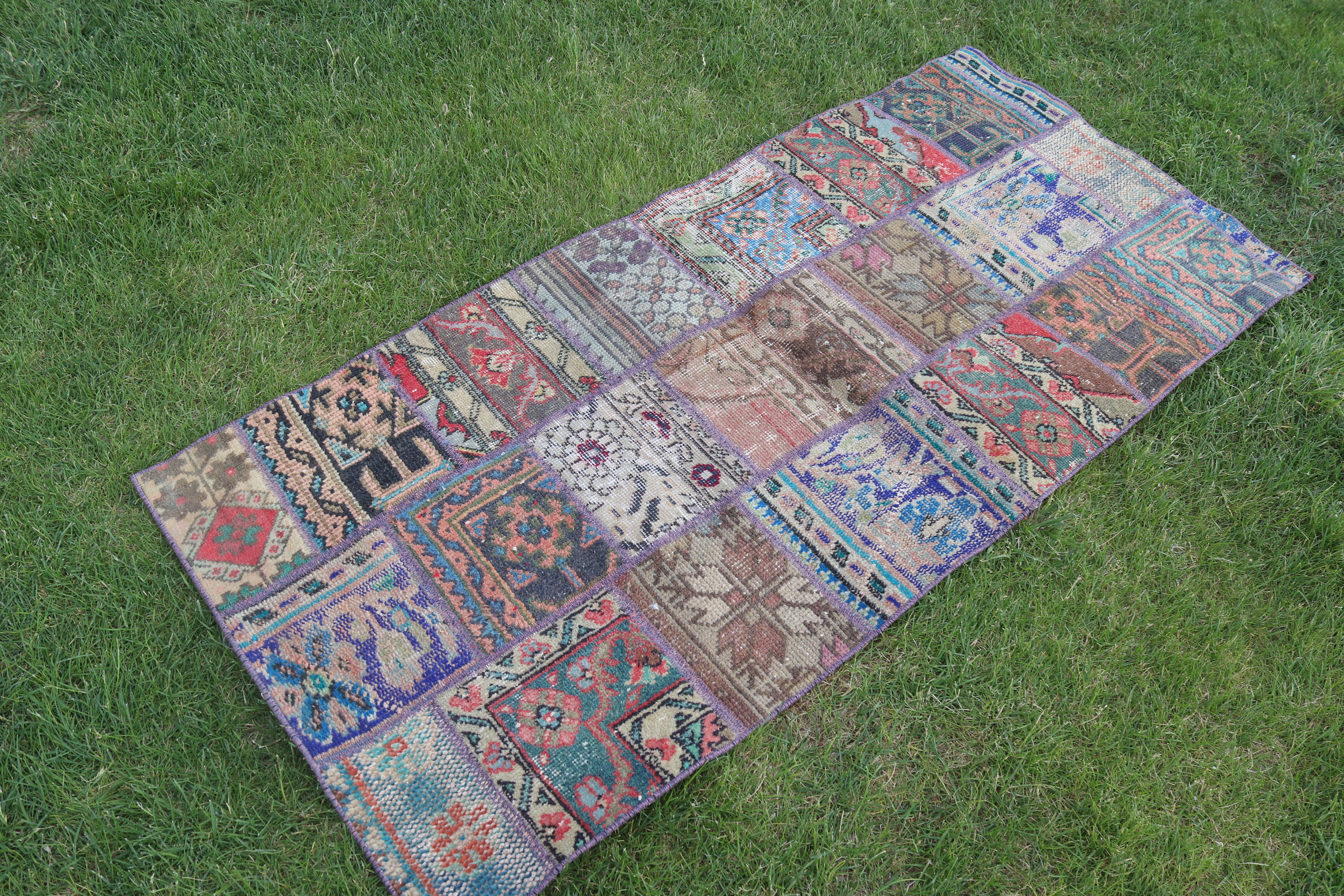 Bungalow Rose Handcrafted Vintage Turkish Patchwork Rug Featuring ...