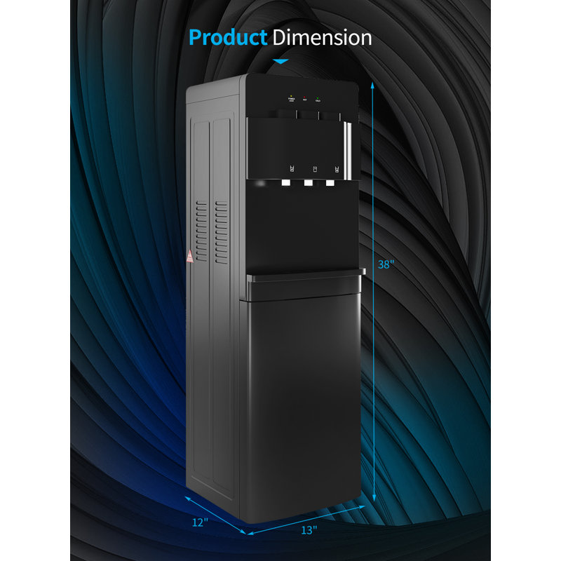 TABU 5 Gallons Bottom Loading Water Dispenser,Hot/Cold/Room Temperature ...