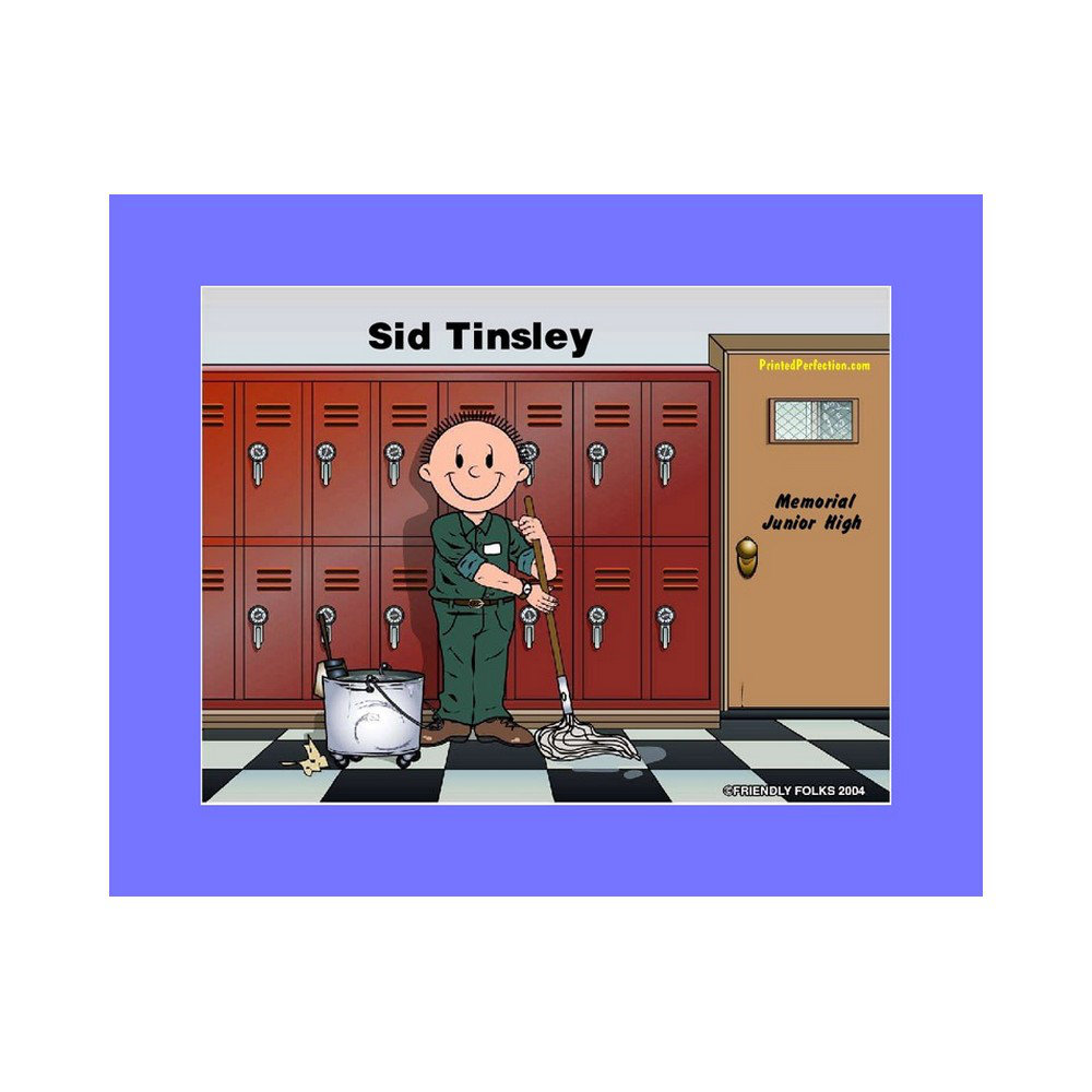 Printed Perfection Personalized Custodian - Male Cartoon Caricature ...