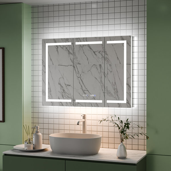 MODLAND elevs LED Lighted Large Backlit Mirror Bathroom Medicine ...