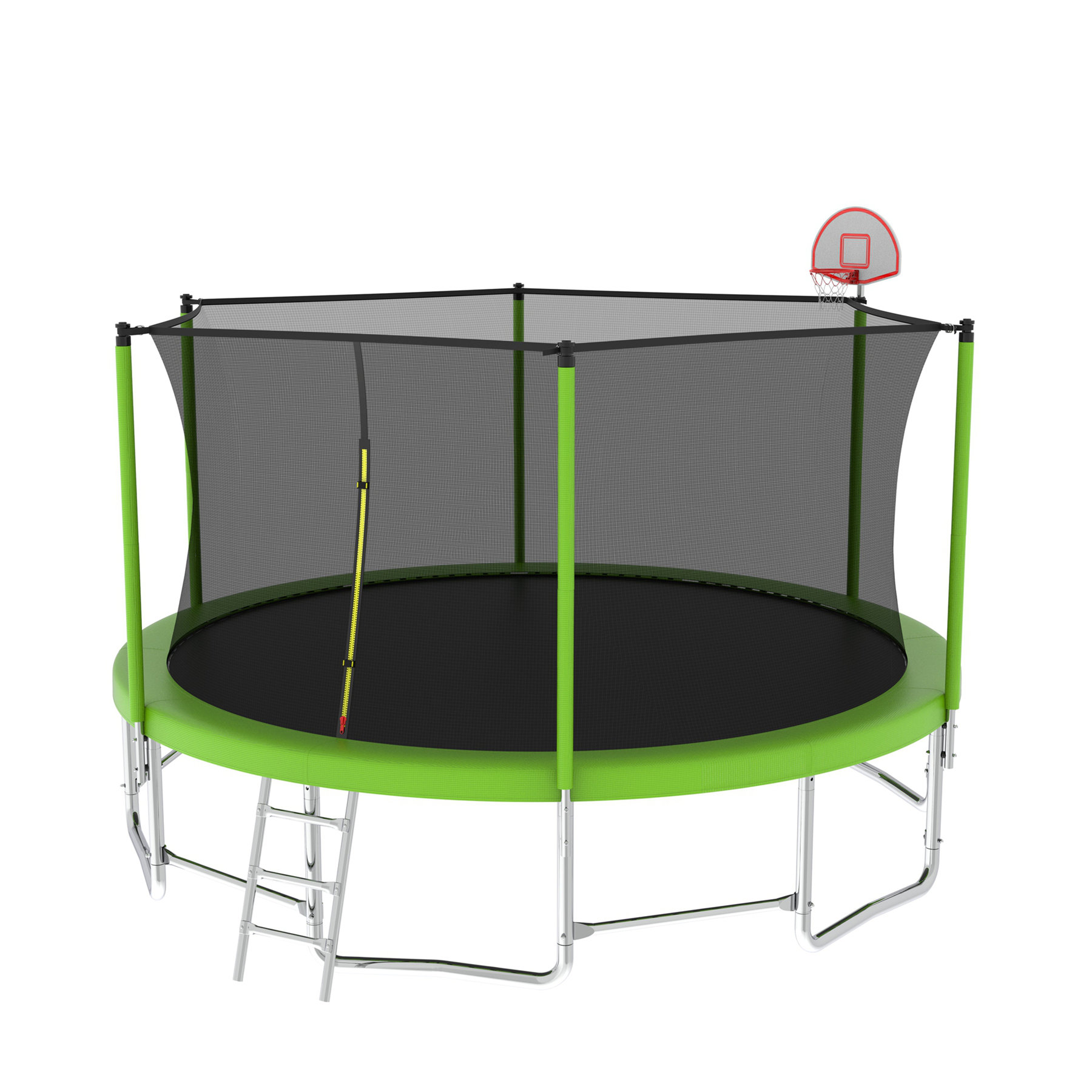 Fu Owner 16FT Trampoline with Balance Bar & Basketball Hoop&Ball, ASTM ...
