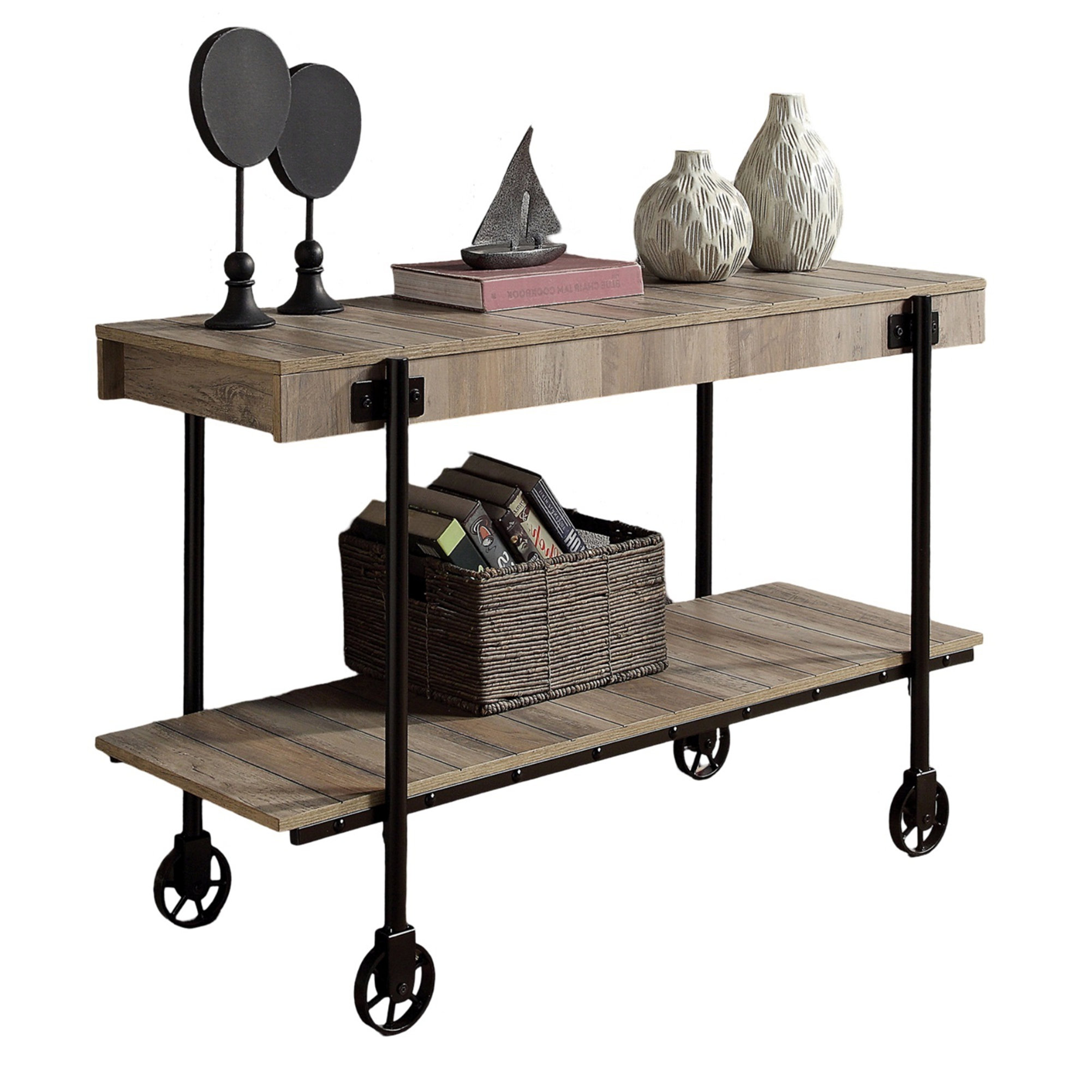 Latitude Run® Metal Frame Console Table With Bottom Shelf, Console ...
