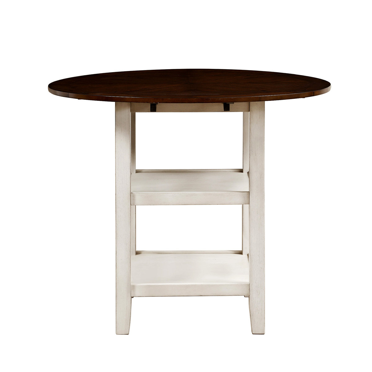 Gracie Oaks Counter Height Table With X Bottom Shelves Drop Side Leaf ...