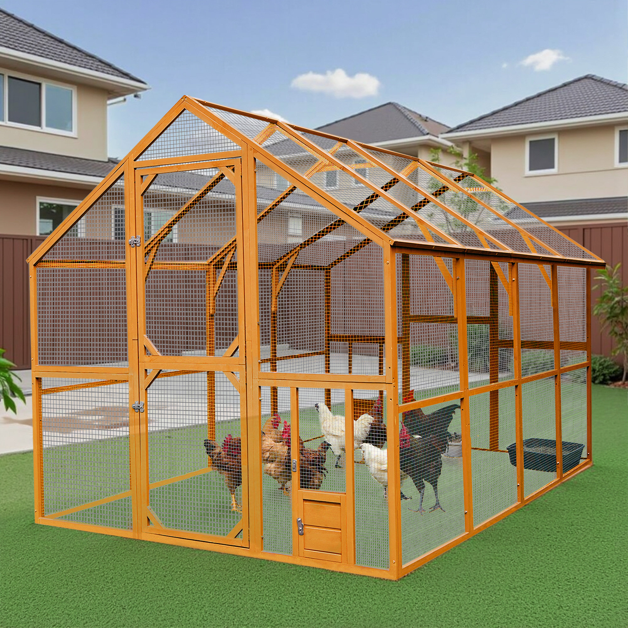 One Allium Way® Large 111" Wooden Animal Enclosure - Weatherproof ...