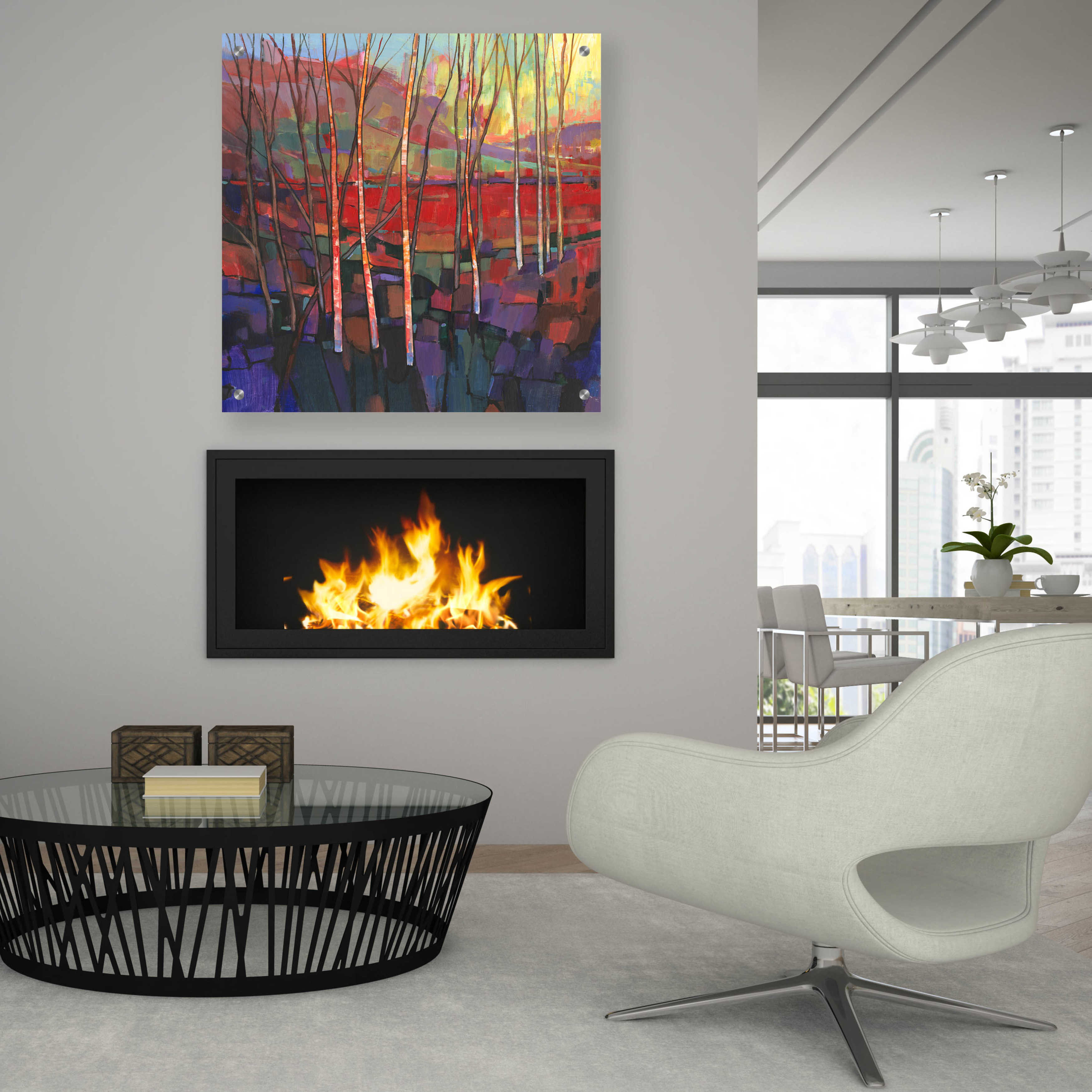 Winston Porter 'Patchwork Trees II' by Tim O'Toole, Acrylic Glass Wall ...