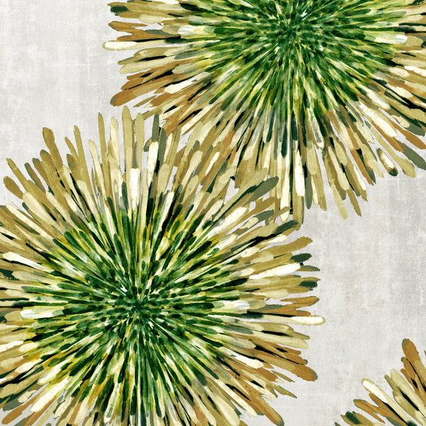 Winston Porter Burst Of Green On Canvas by Eva Watts Print | Wayfair