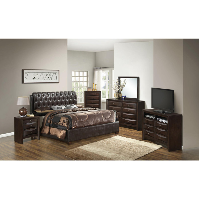Lark Manor™ Elegant Dark Brown Bed Frame | Wayfair