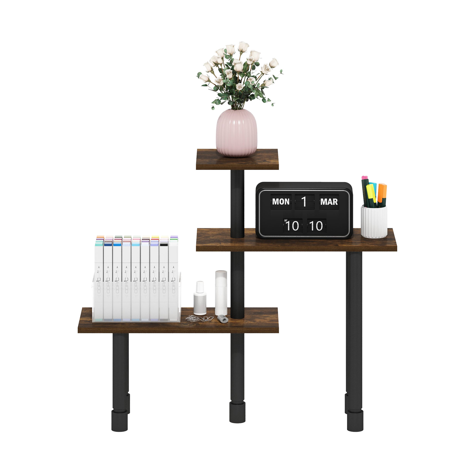 Furinno Turn-N-Tube 3-Tier Multipurpose Corner Countertop Organizer ...