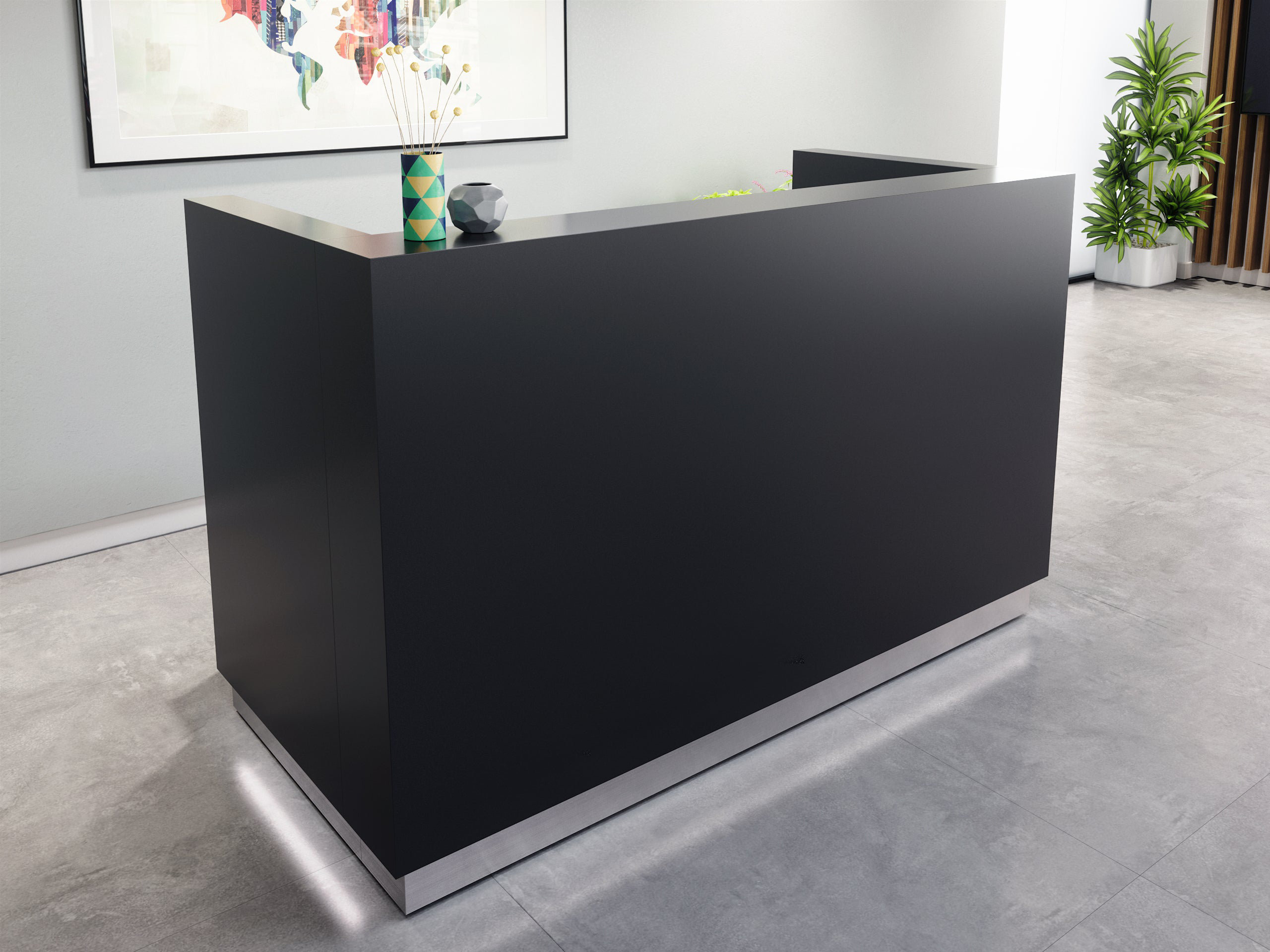 Compel Brooks Reception Desk With Filing Drawer And Base Light ...