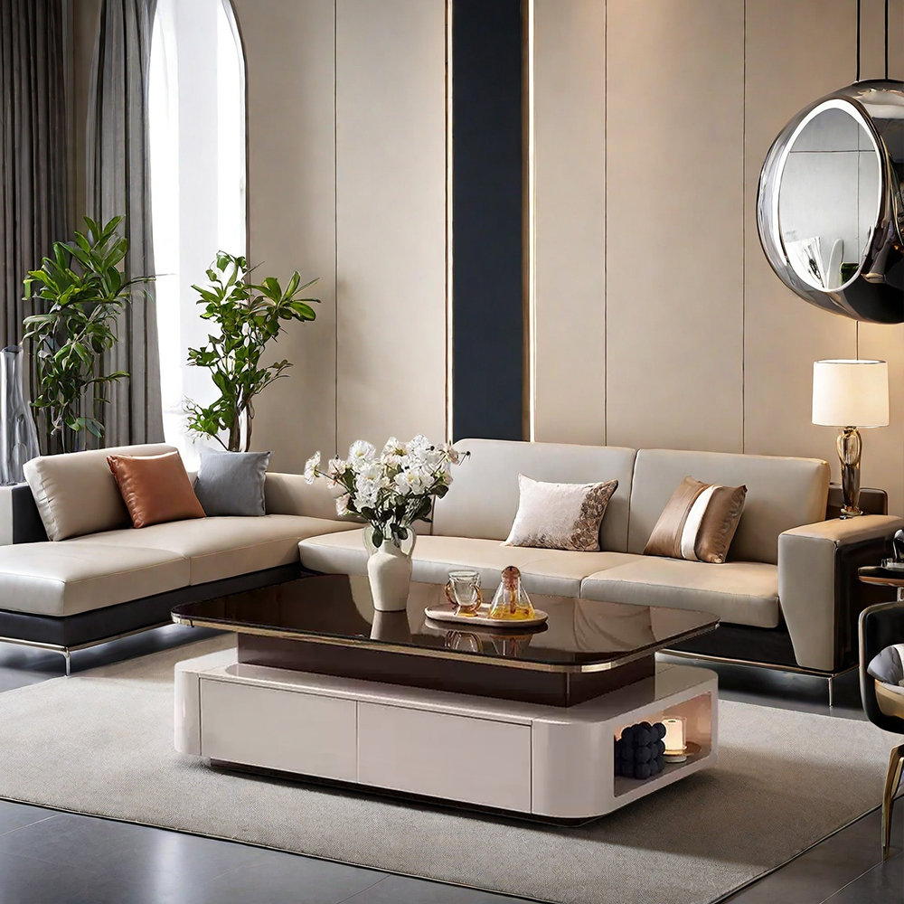 Everly Quinn Tempered glass surface coffee table | Wayfair