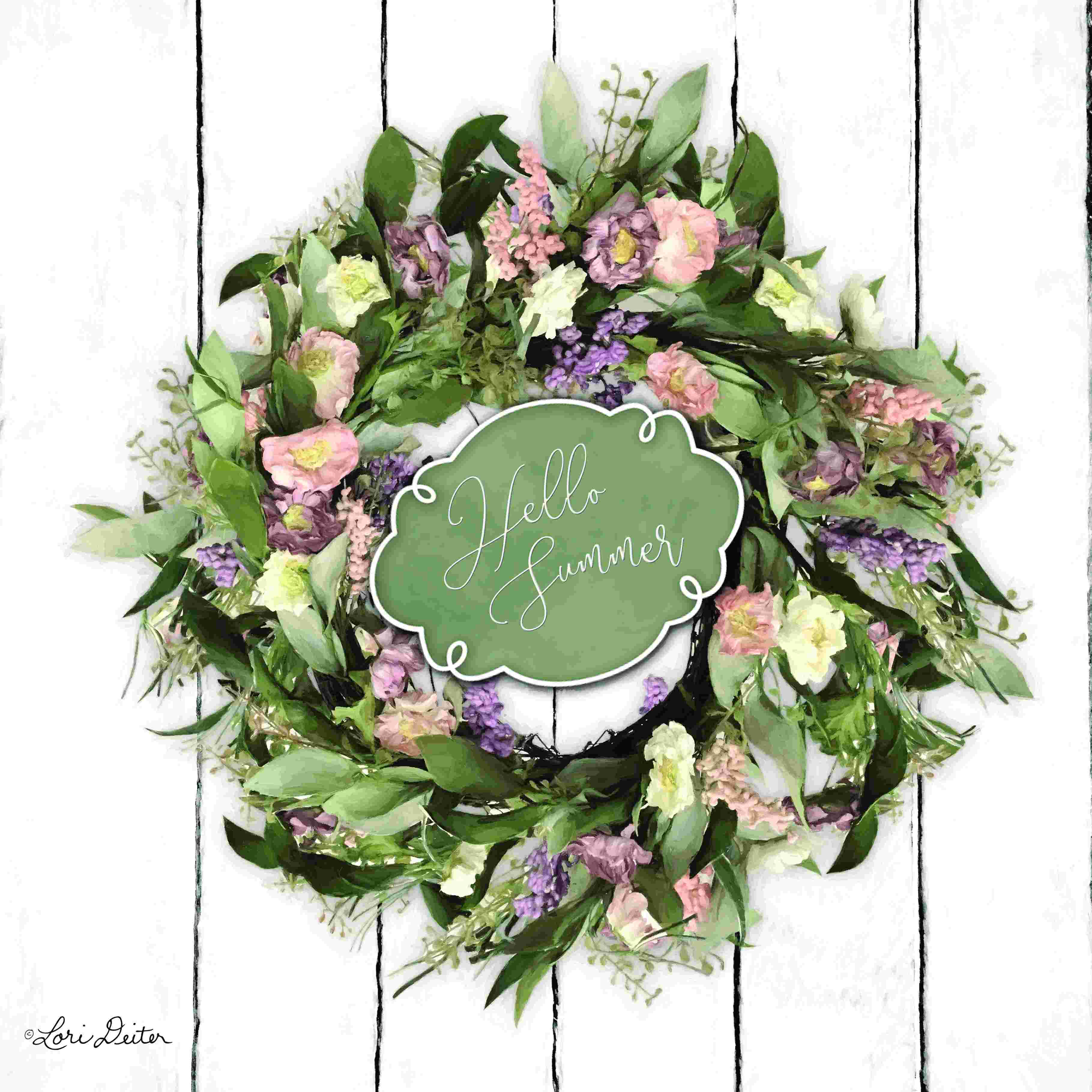 Winston Porter Hello Summer Wreath - Graphic Art | Wayfair