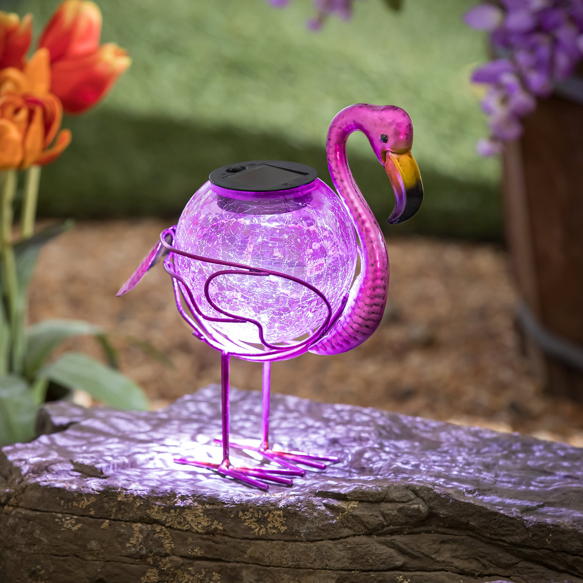 Bayou Breeze Solar Flamingo Statuary - Wayfair Canada