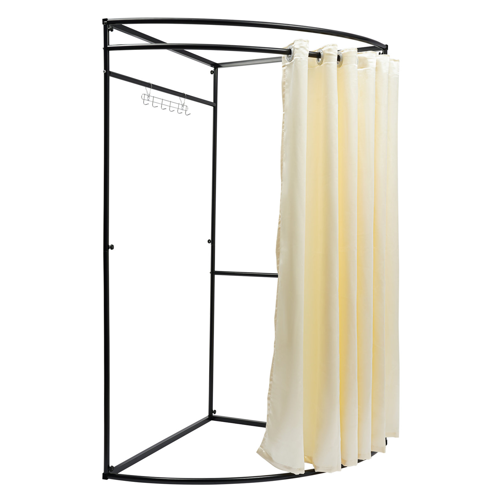 17 Stories 78.74Inch Tall Fitting Room With Curtain Dressing Room For ...