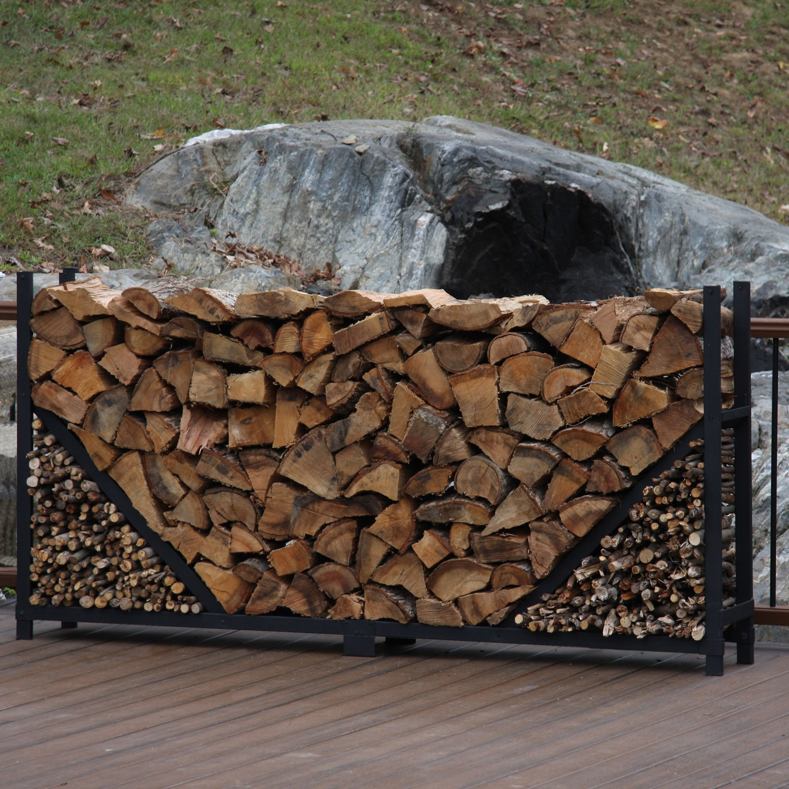 Symple Stuff 96" W x 14" D Metal Log Rack & Reviews | Wayfair