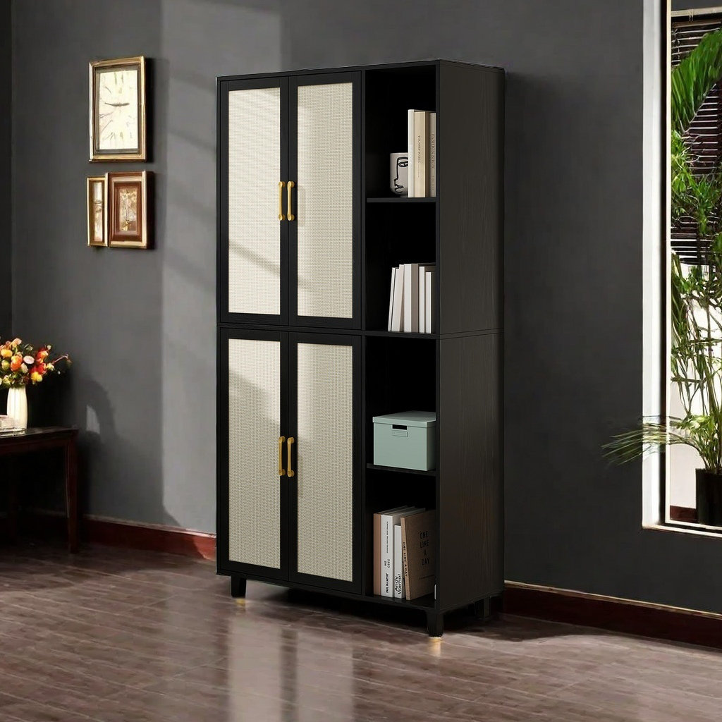 Latitude Run® 4 Door Cabinet With 4 Shelves With 4 Adjustable Inner ...