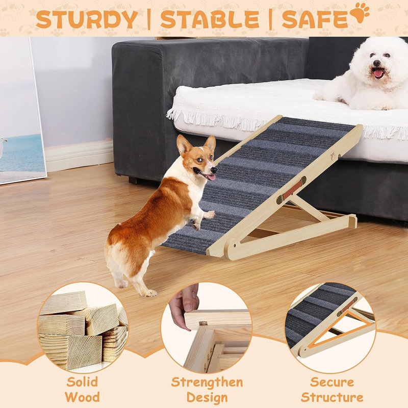 Tucker Murphy Pet™ Wooden Dog Ramp Adjustable Folding Portable Pet Ramp ...